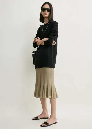 TOTEME Fluted Knit Skirt - Desert