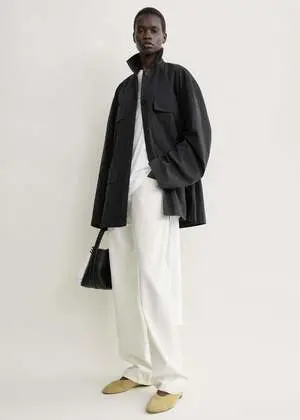 TOTEME Collared Drawstring Jacket - Black