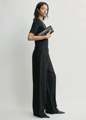 TOTEME Wide Flannel Trousers - Black