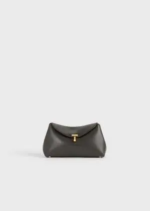 TOTEME Mini T-lock Leather Clutch - Bark