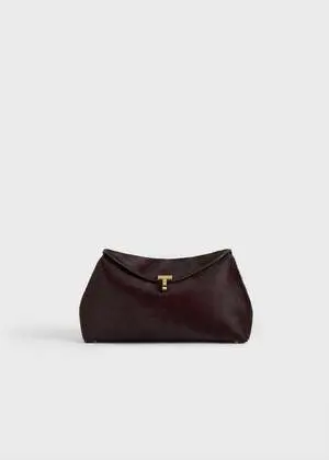 TOTEME T-lock Pony Hair Clutch - Wine
