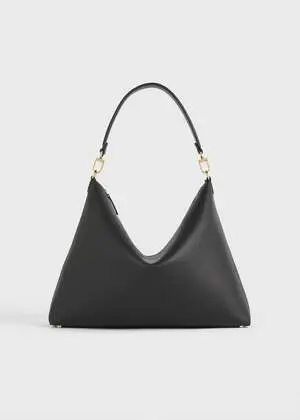 TOTEME Medium Bevel Grained-leather Bag - Black