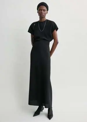 TOTEME Slouch Waist Wool Dress - Black
