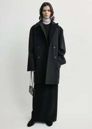 TOTEME Broad Peacoat - Black