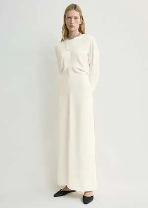 TOTEME Long-sleeve Slouch Waist Dress - Macadamia