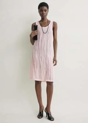 TOTEME Crinkled Gauze Tank Dress - Bloom