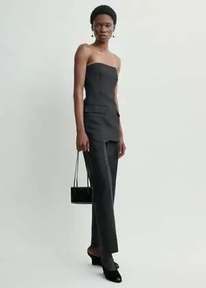 TOTEME Strapless Crepe Pocket Top - Black