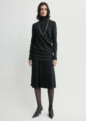 TOTEME High-neck Twist Blouse - Black