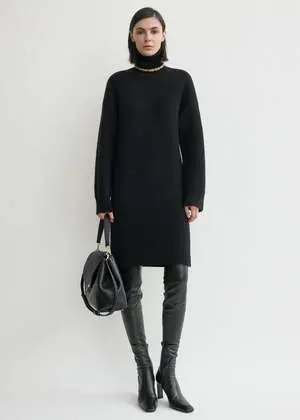TOTEME Broad Turtleneck Dress - Black