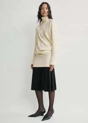 TOTEME High-neck Twist Blouse - Ecru