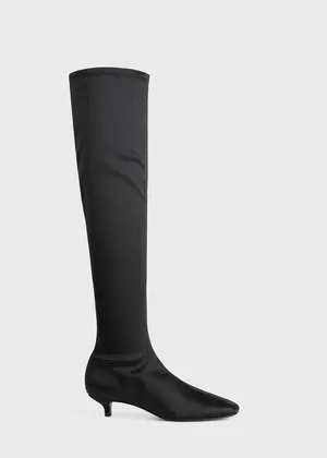 TOTEME Satin Knee-high Boots - Black