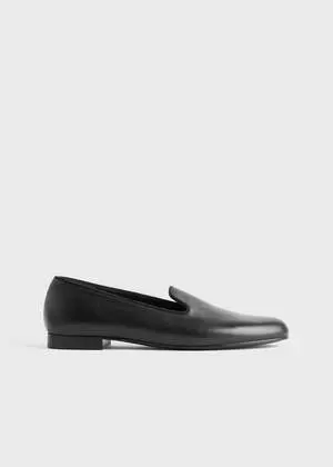 TOTEME Grained-leather Loafers - Black