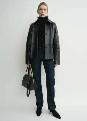 TOTEME Grained Leather Jacket - Black