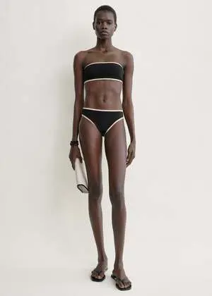 TOTEME Stripe Edge Bikini Bottoms - Black