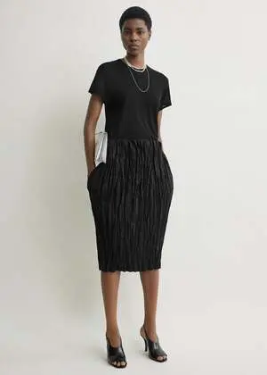 TOTEME Crinkled Linen Skirt - Black