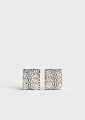 TOTEME Signature Pavé Hoops - Silver