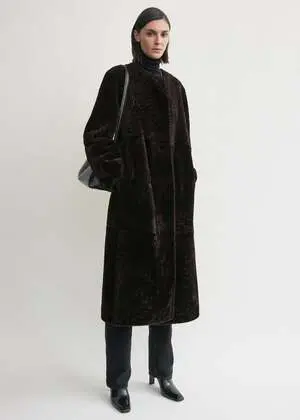 TOTEME Soft Shearling Coat - Bark