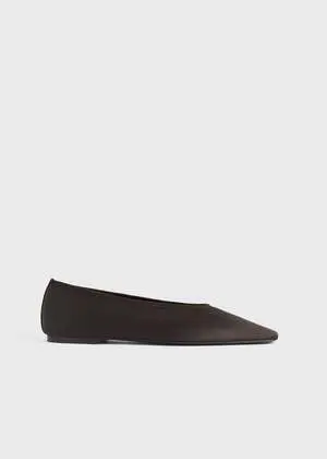 TOTEME Minimalist Satin Ballerinas - Espresso