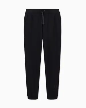 Armani Exchange Joggers In Viscose Stretch Scuba With Ribbed Cuffs Icon - Black