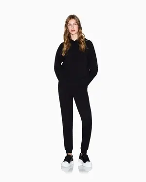 Armani Exchange Ribbed Cuff Joggers In Stretch Scuba