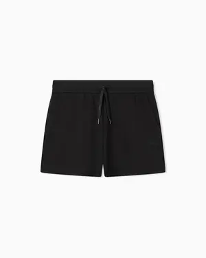 Armani Exchange Scuba Fabric Shorts With Lettering Logo - Black