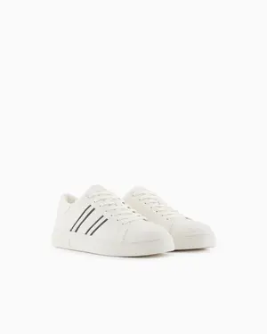 Armani Exchange Sneakers With Webbing And Rubber Sole - Two-tone