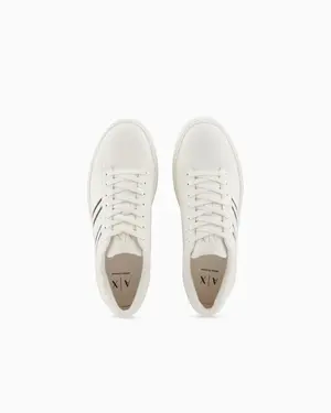 Armani Exchange Sneakers With Webbing And Rubber Sole - Two-tone