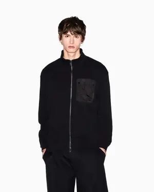 Armani Exchange Full-zip Sweatshirt With Chest Pocket