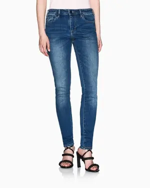 Armani Exchange Super Skinny Jeans In Stretch Cotton With Fading