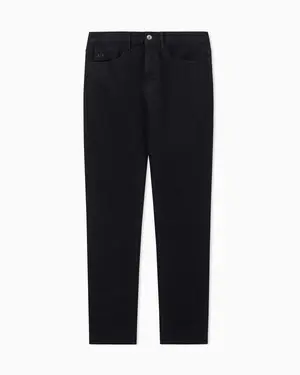Armani Exchange Slim-fit Five-pocket Jeans In Stretch Denim Essential - Black