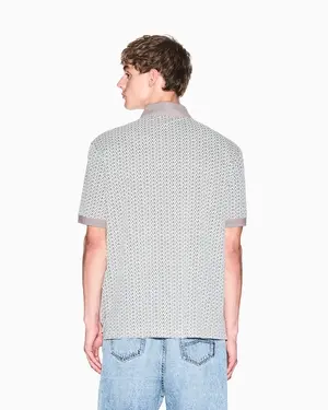 Armani Exchange Piquet Polo With Allover Logo