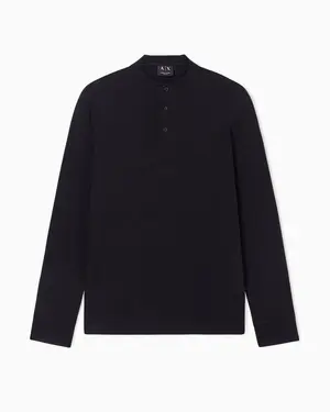 Armani Exchange Slim-fit Short-sleeved Cotton Polo Shirt - Black