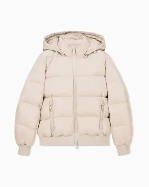 Armani Exchange Quilted Down Jacket With Hood - Beige