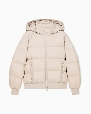 Armani Exchange Quilted Down Jacket With Hood - Beige