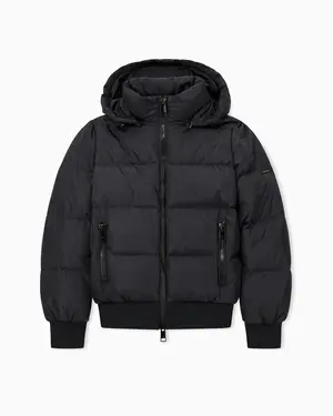 Armani Exchange Down Jacket In Downproof Nylon - Black