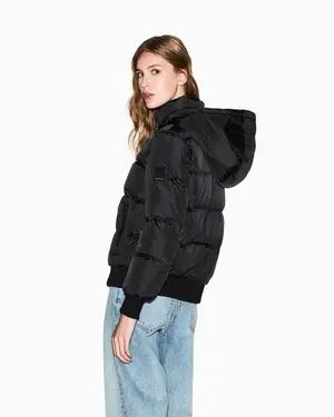 Armani Exchange Down Jacket In Downproof Nylon - Black
