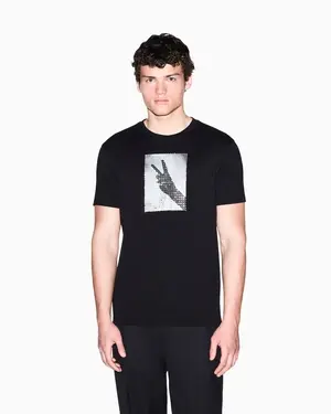 Armani Exchange Regular Fit Cotton T-shirt - Black