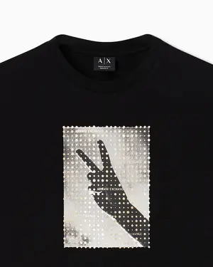 Armani Exchange Regular Fit Cotton T-shirt - Black