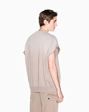 Armani Exchange Short-sleeved Crewneck Sweatshirt With Used Effect And Logo