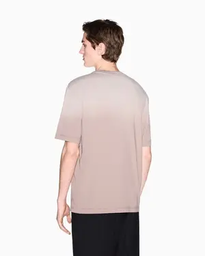Armani Exchange Regular Fit T-shirt In Used Effect Jersey With Logo - Beige