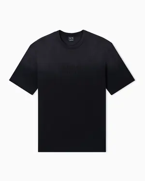 Armani Exchange Regular Fit T-shirt In Used Effect Jersey With Logo - Black