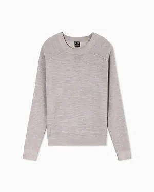 Armani Exchange Crew Neck Sweater With Shoulder Detail - Beige