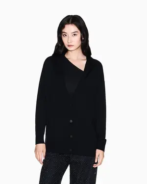 Armani Exchange Oversized Wool Blend Cardigan