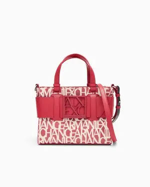 Armani Exchange Monogram Shopper Bag - Red