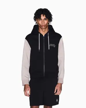 Armani Exchange Bonded Stretch Cotton Zip-up Sweatshirt