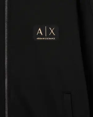 Armani Exchange Zip-up Hoodie With Gold Patch