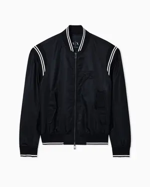 Armani Exchange Satin Bomber Blouson - Black