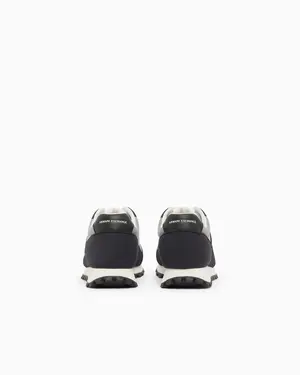Armani Exchange Sneakers In Mesh And Microsuede - Grey
