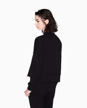 Armani Exchange Crewneck Sweatshirt In French Terry Cotton - Black