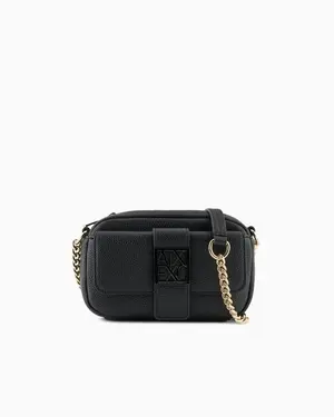 Armani Exchange Camera Case Messenger Bag In Coated Fabric - Black